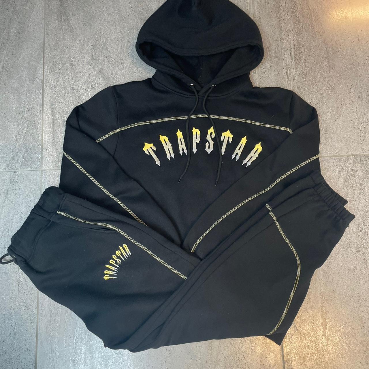 Trapstar black and yellow tracksuit #Trapstar | Depop