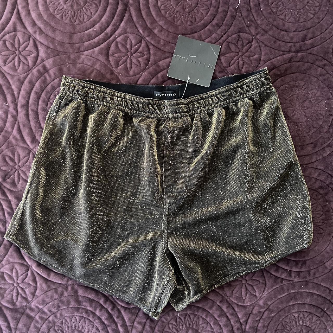DEADSTOCK vintage 90s gold shimmer boxer shorts