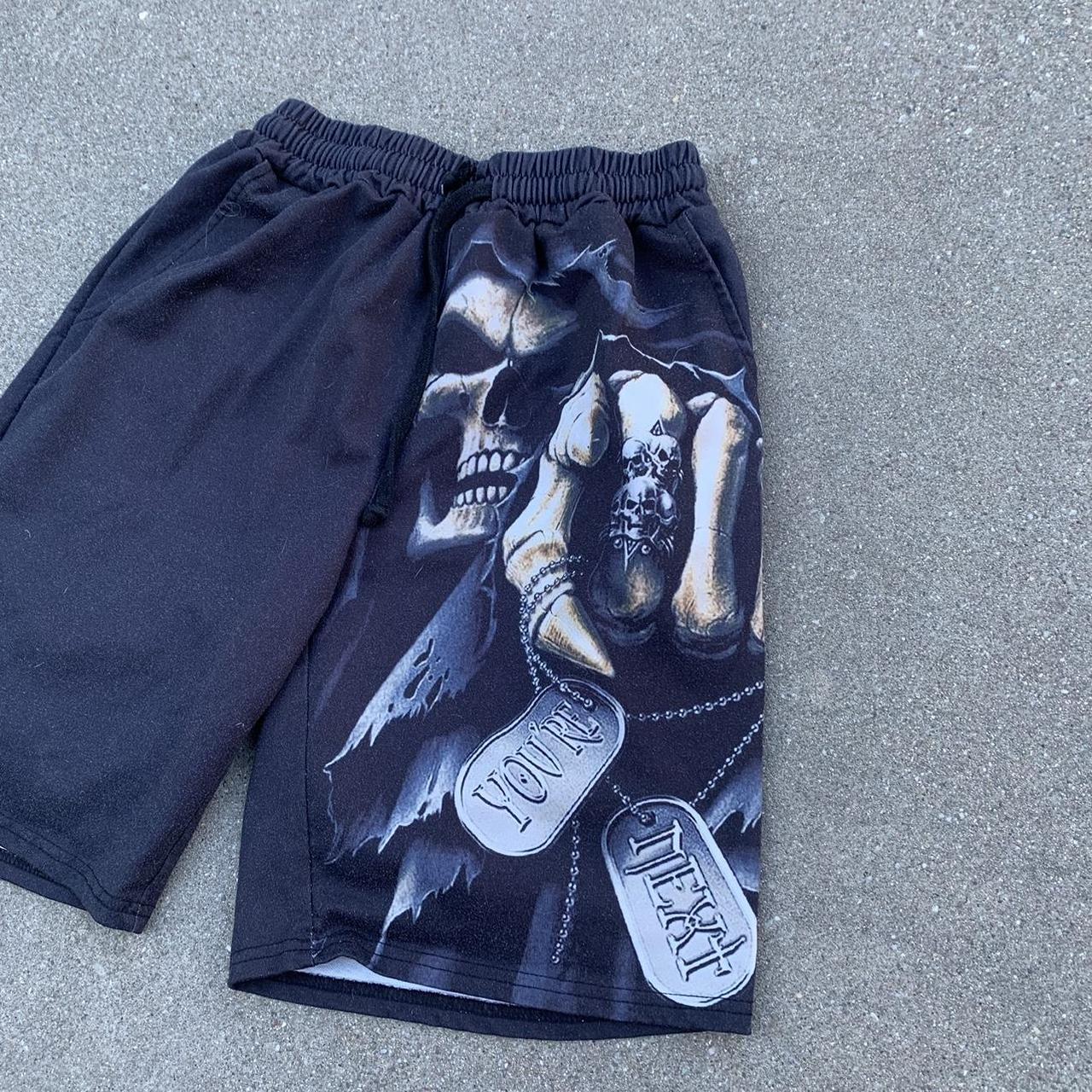 skeleton shorts hard asf skulls n allat #grunge... - Depop
