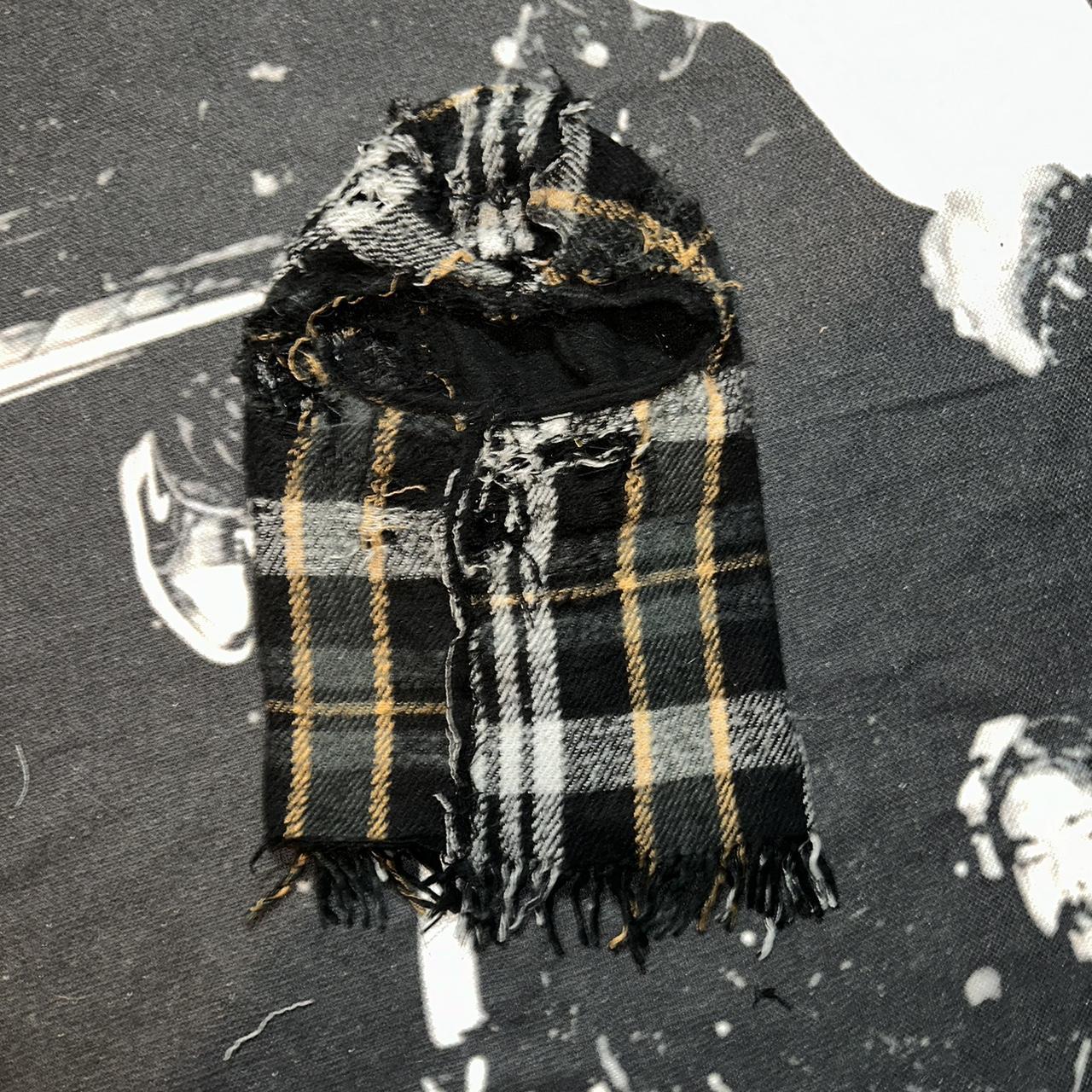 Black and yellow tartan scarf, handmade balaclava... - Depop