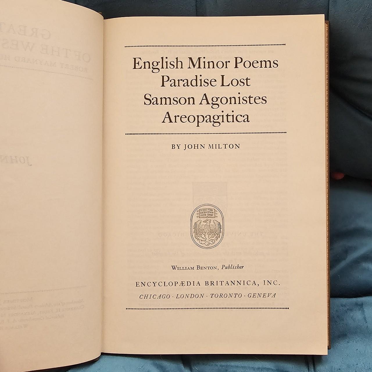 Paradise Lost, English Minor Poems, Samson Agonistes... - Depop