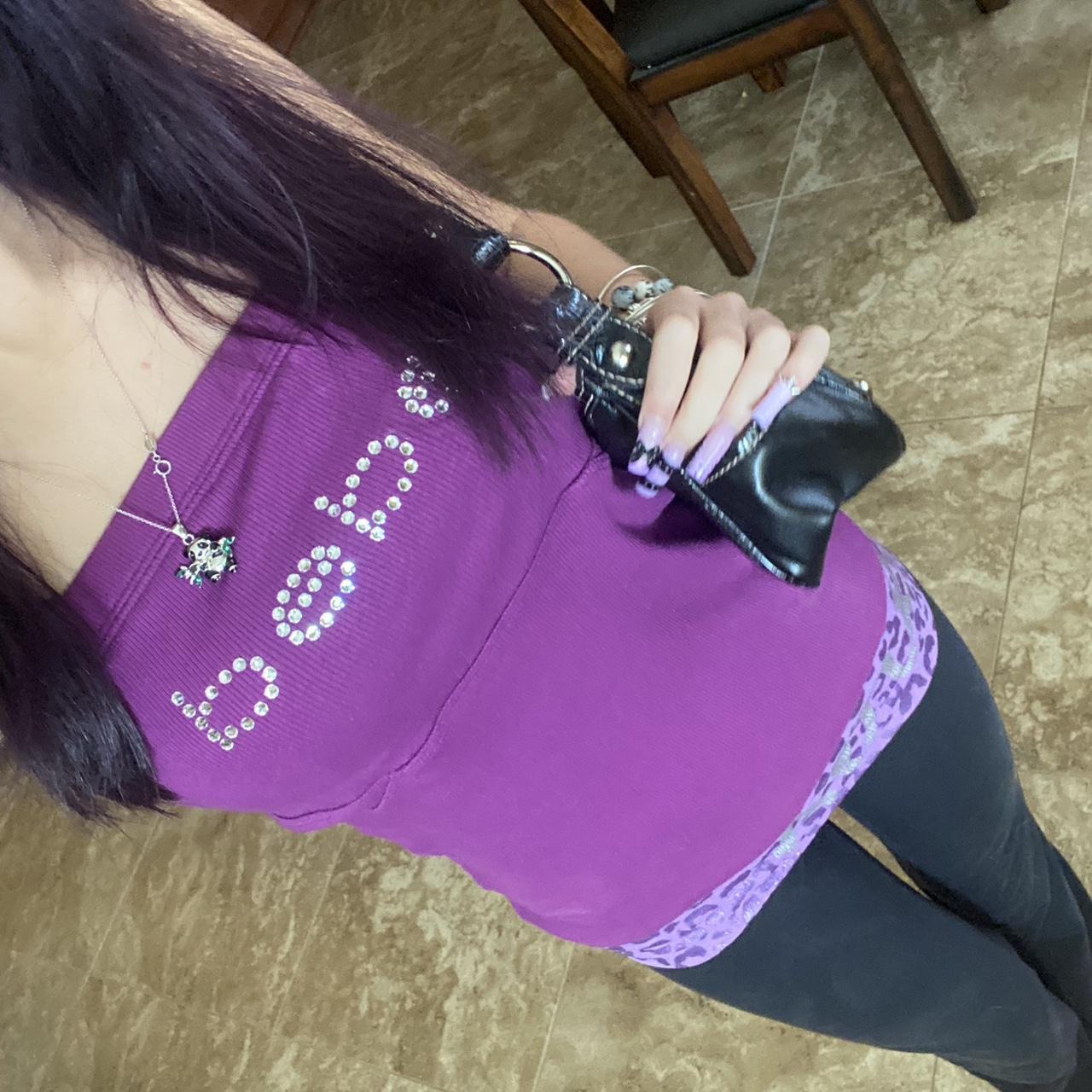 the cutest y2k grunge magenta purple skin tight... | Depop