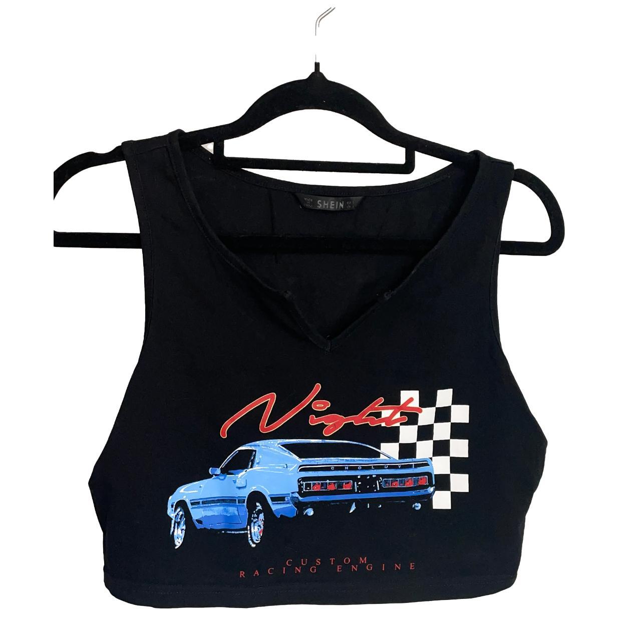 Black Graphic SHEIN Cropped Tank -★ DM for more... - Depop