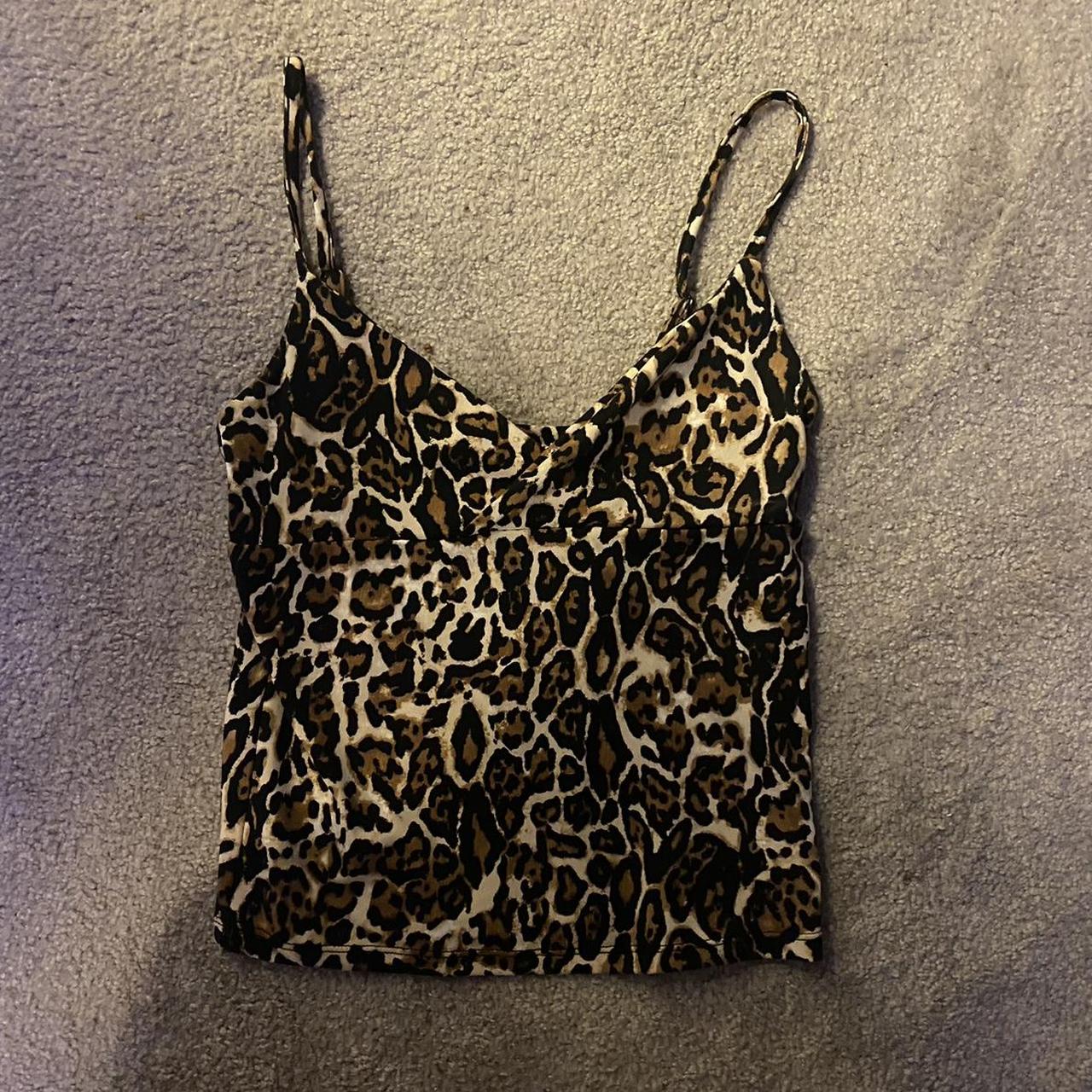 leopard/cheetah print top so cute and flattering... - Depop