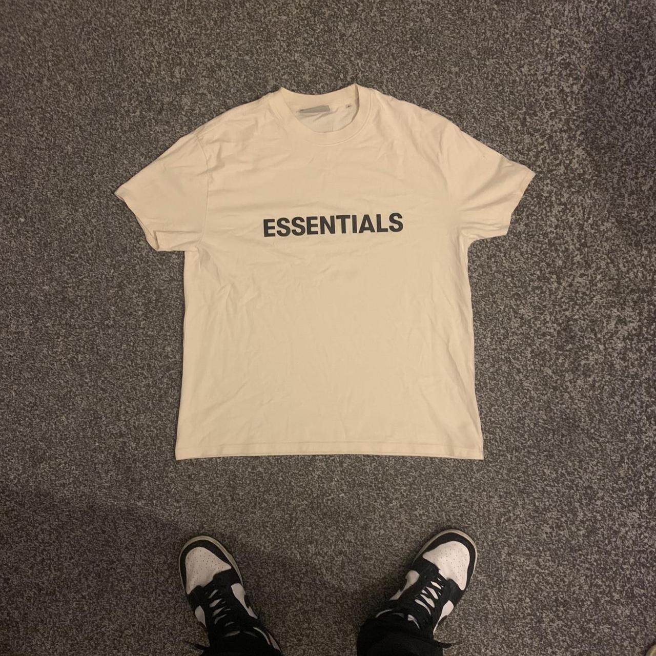 Essentials cream t-shirt Fear of god essentials... - Depop