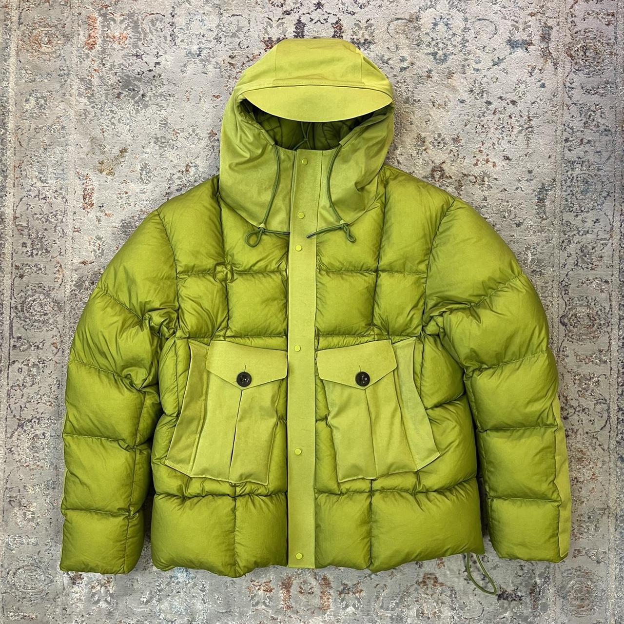 Ten C Tempest Combo Down Jacket colour: green... - Depop