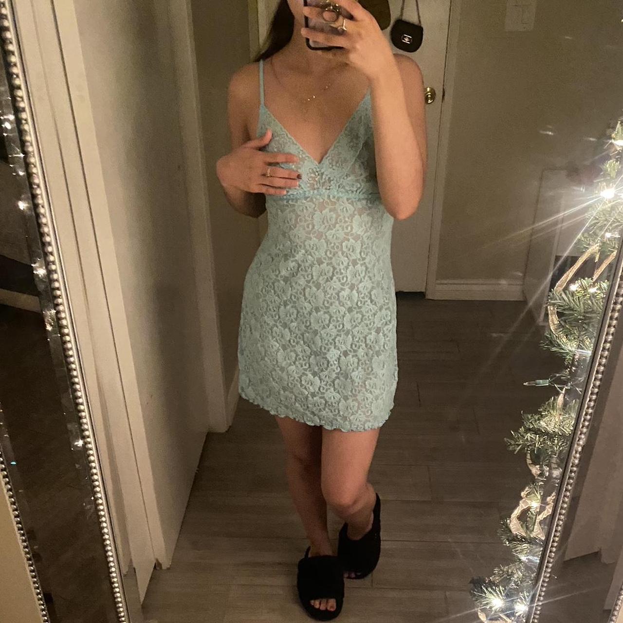 Baby blue Lace cami dress Size: small NOT VS - Depop