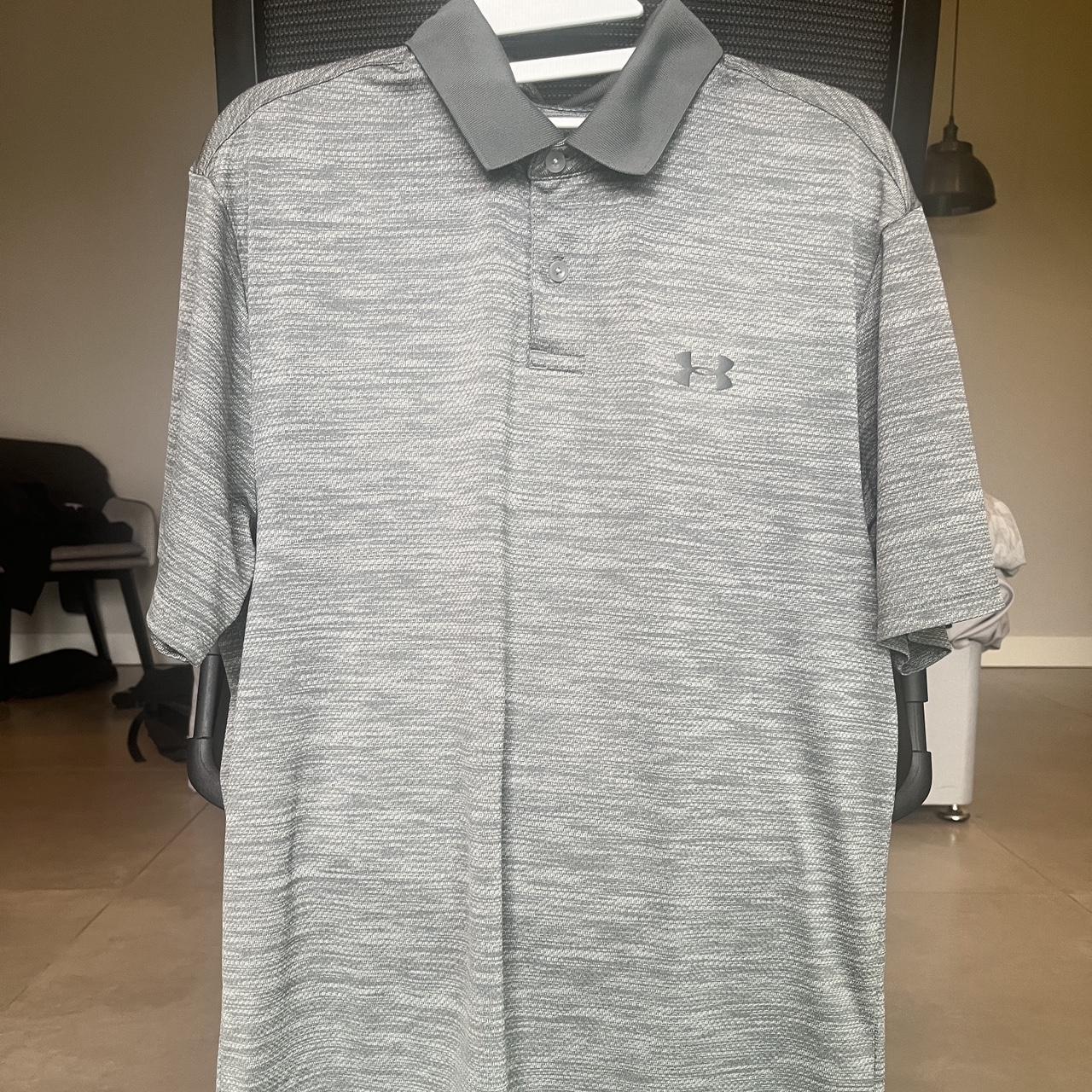 Grey under armour polo shirt, size s/p, good... - Depop