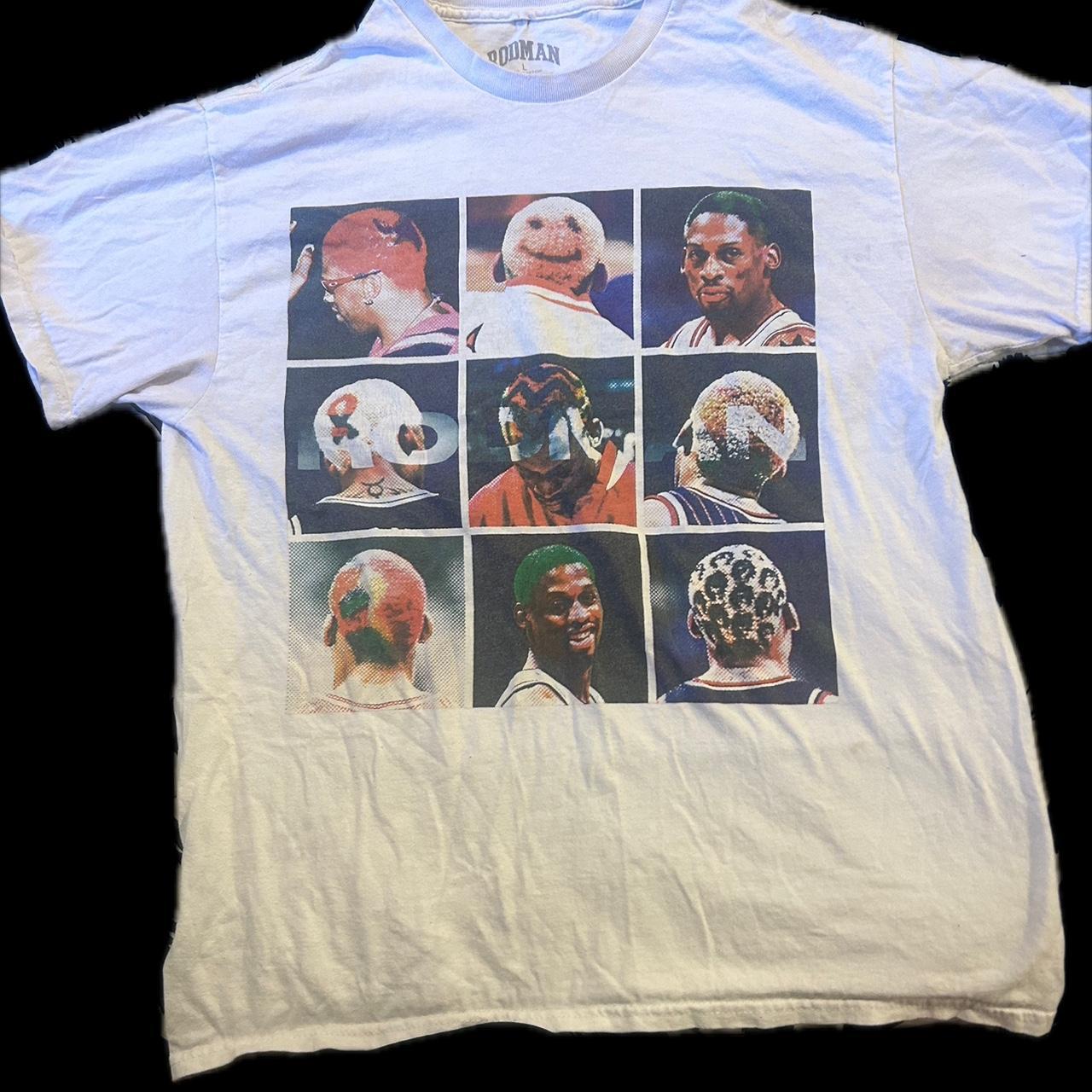 dennis rodman graphic college tee - Depop