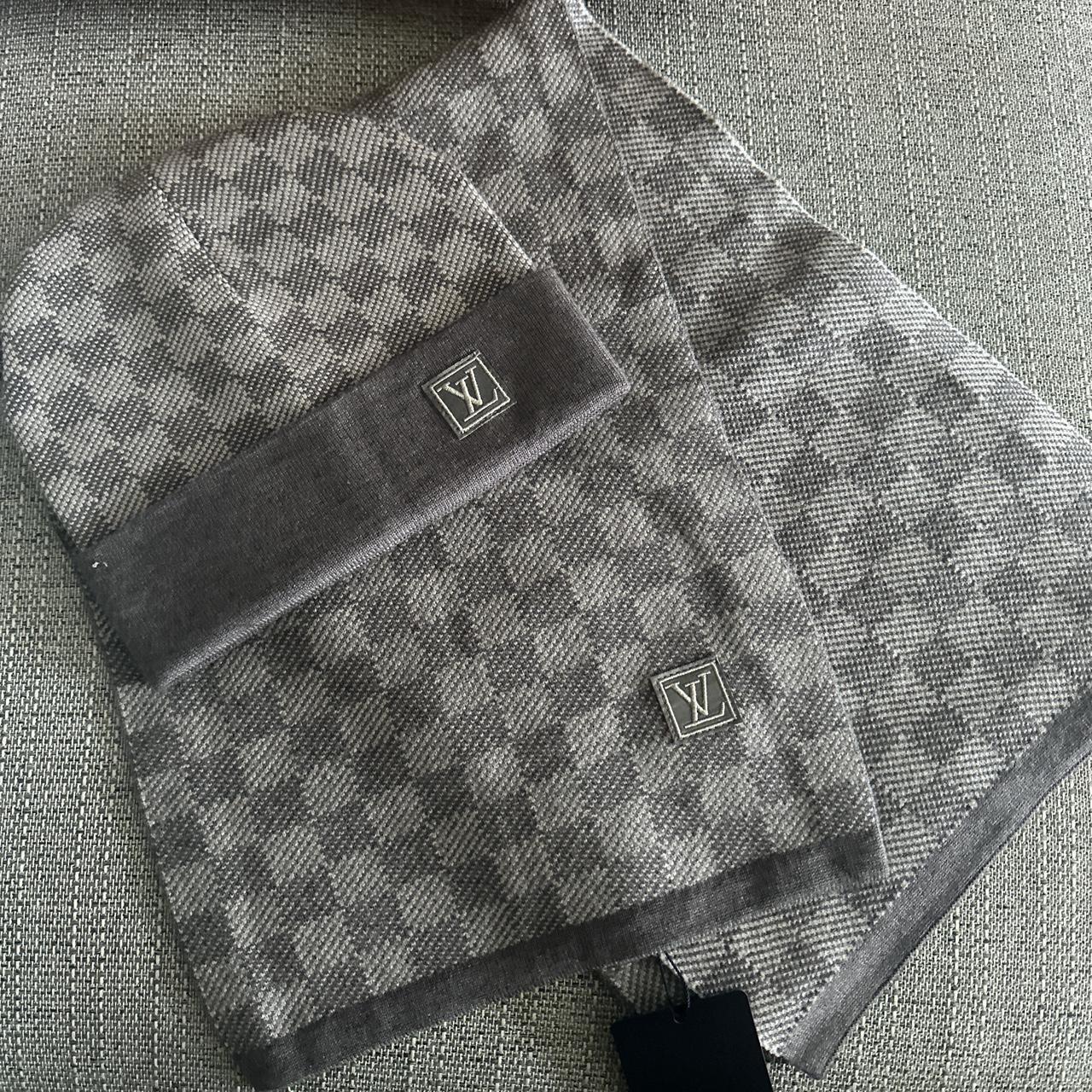 lv beanie and scarf set - 1 size - Grey - Need gone... - Depop