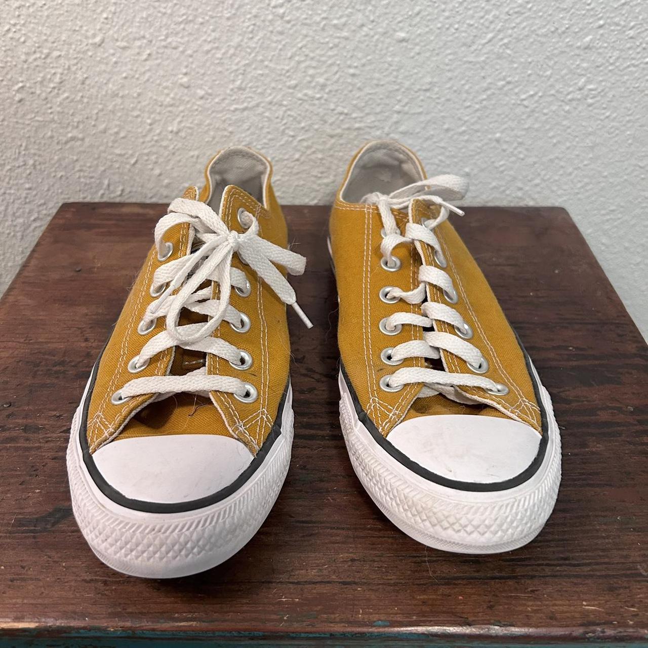 Mustard yellow converse low tops. Women’s 7 men’s 9... - Depop