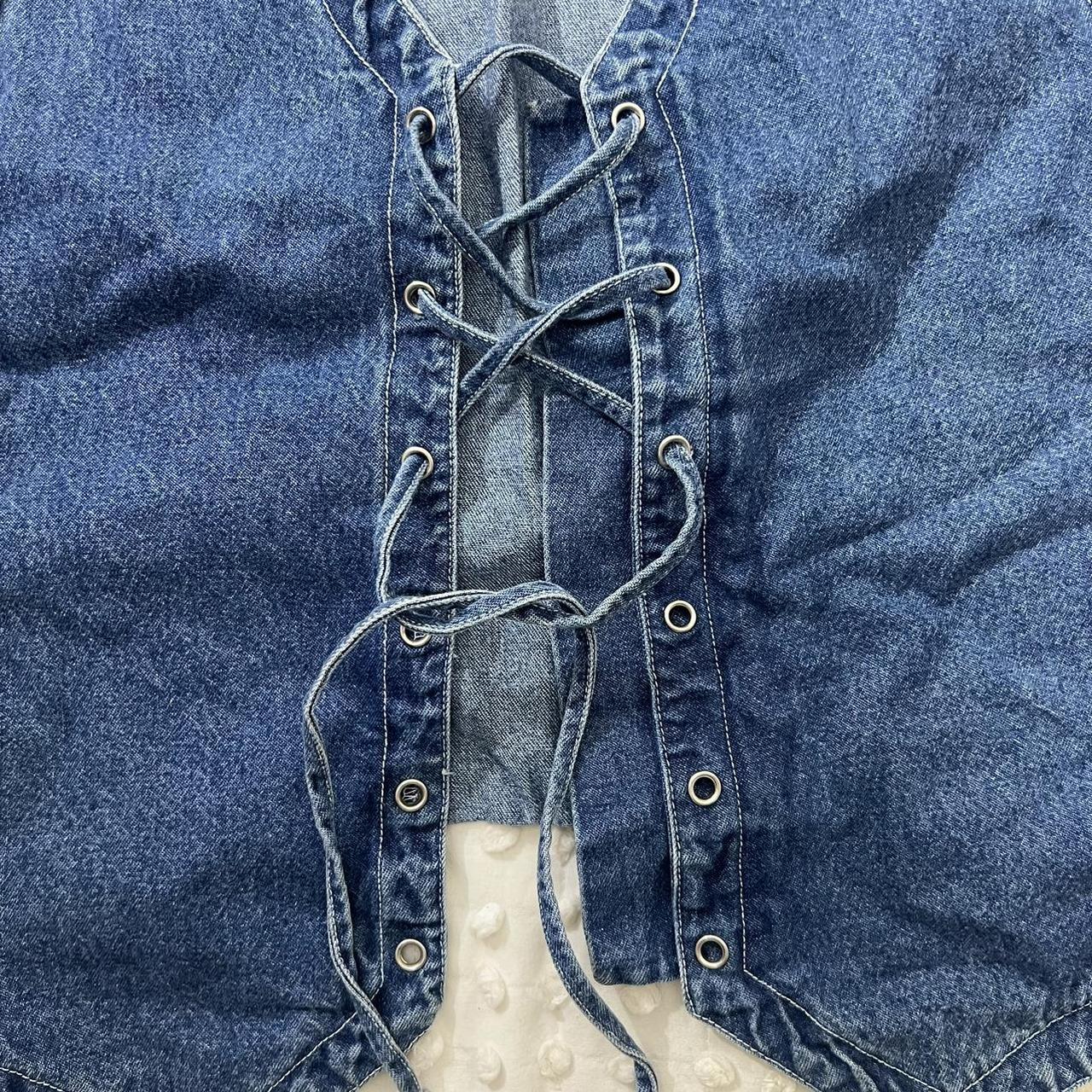 Denim corset top vest Labeled as a Medium but... - Depop