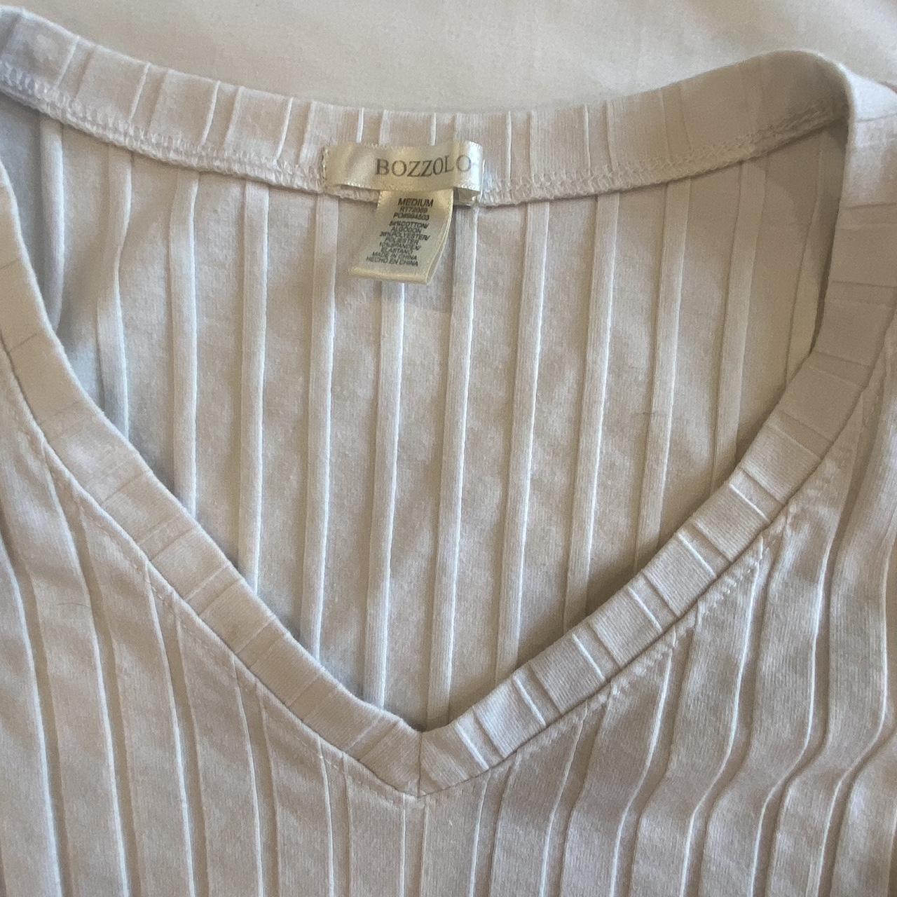 white ribbed crop top! - brand is bozzolo - size is... - Depop