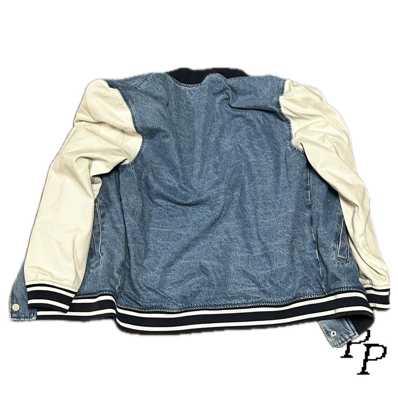 PacSun Los Angeles varsity jacket in blue and white... | Depop