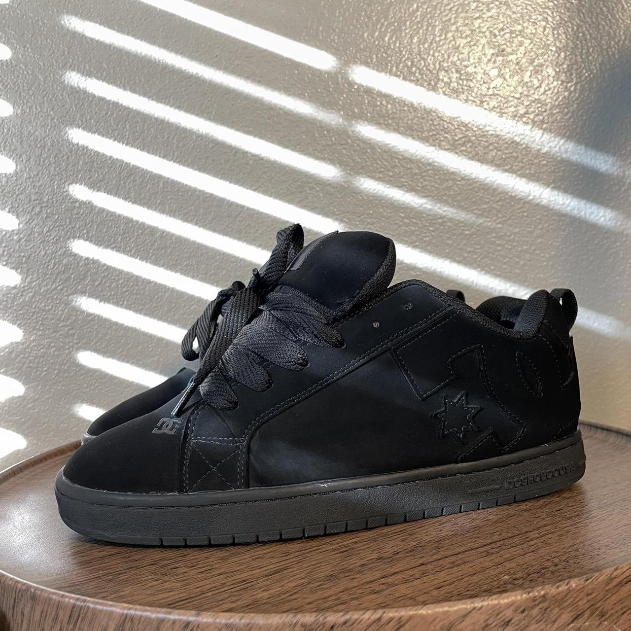 DC Court Graffik all black chunky skate shoe Size:... - Depop