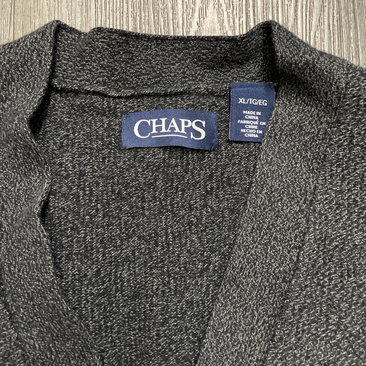 Dark gray Chaps cotton cardigan Size: XL Pre owned... - Depop