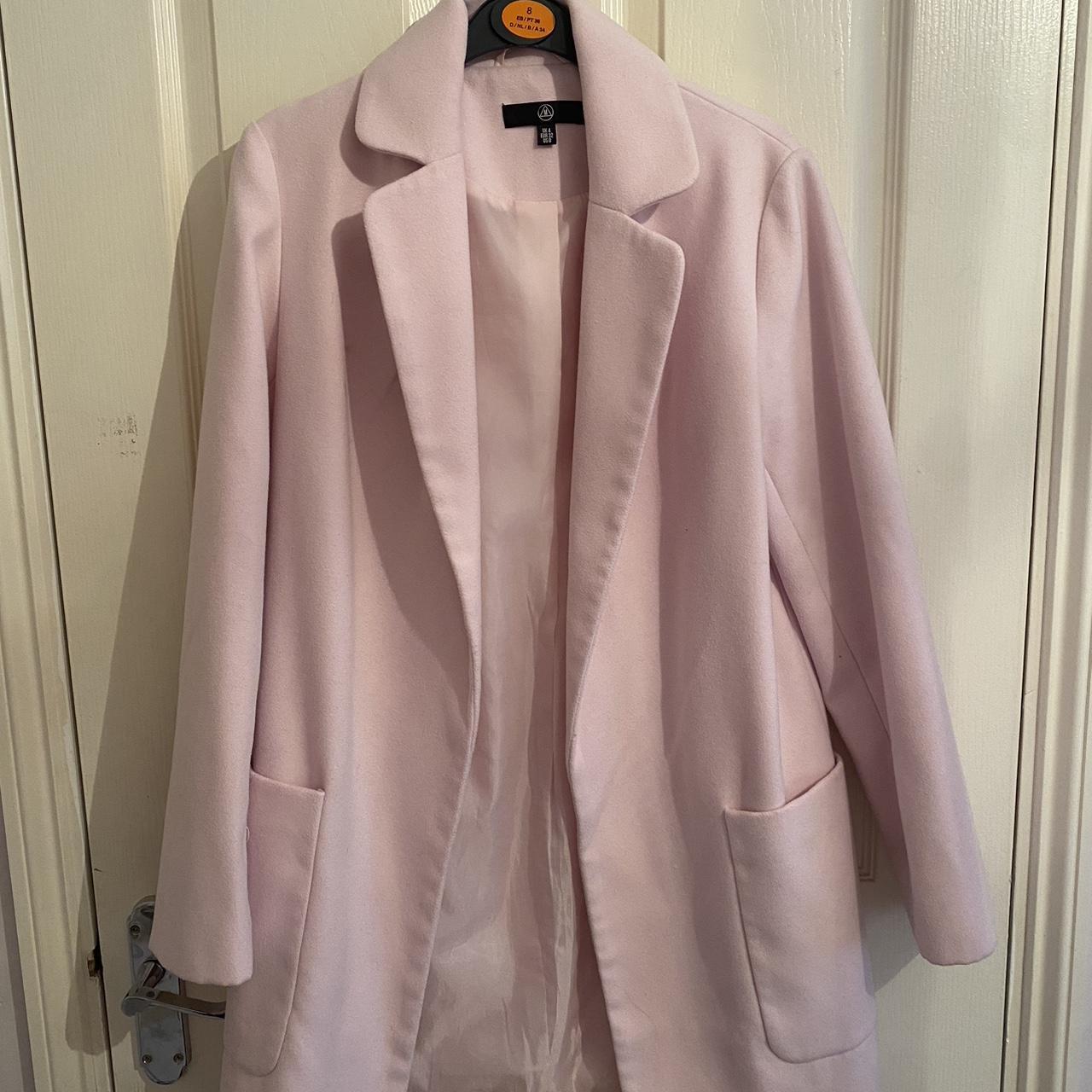 Light pink long blazer jacket. Stunning statement... - Depop