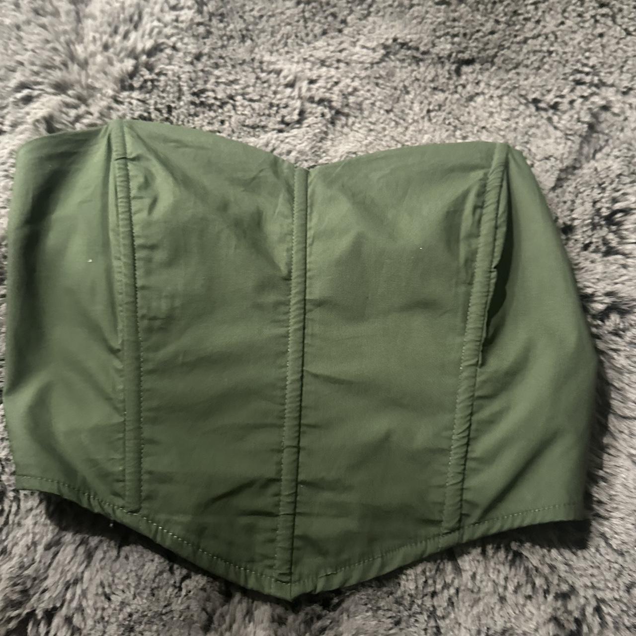 green tube top shaped like a heart - Depop