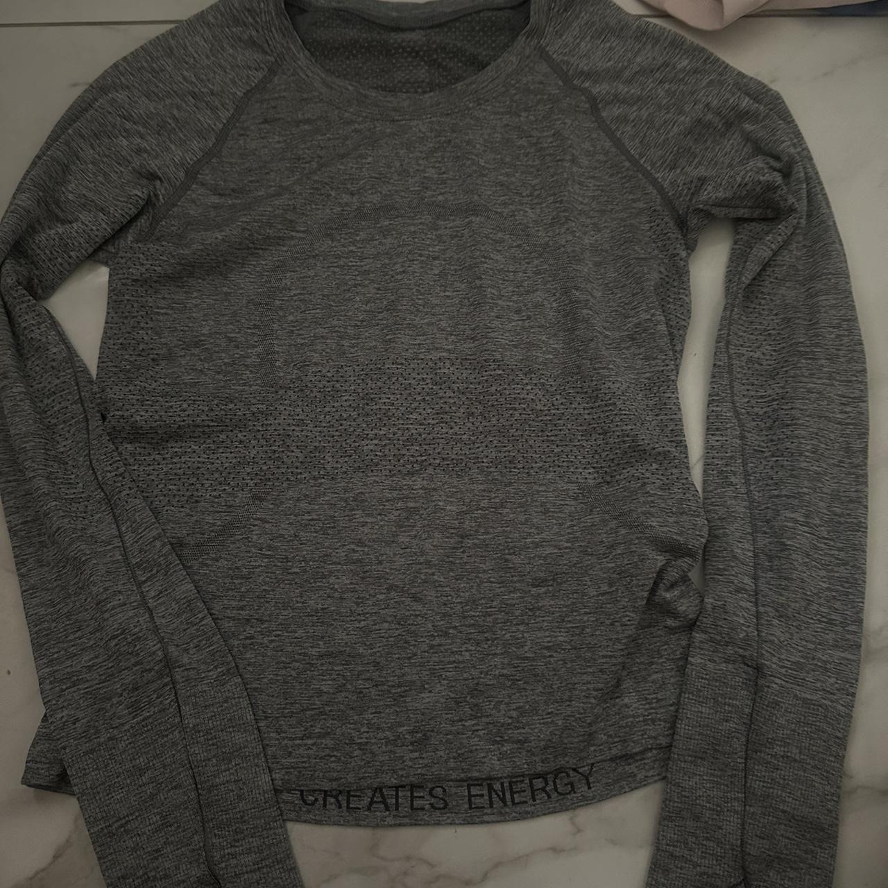 size 4 lulu grey swiftly tech long sleeve - Depop