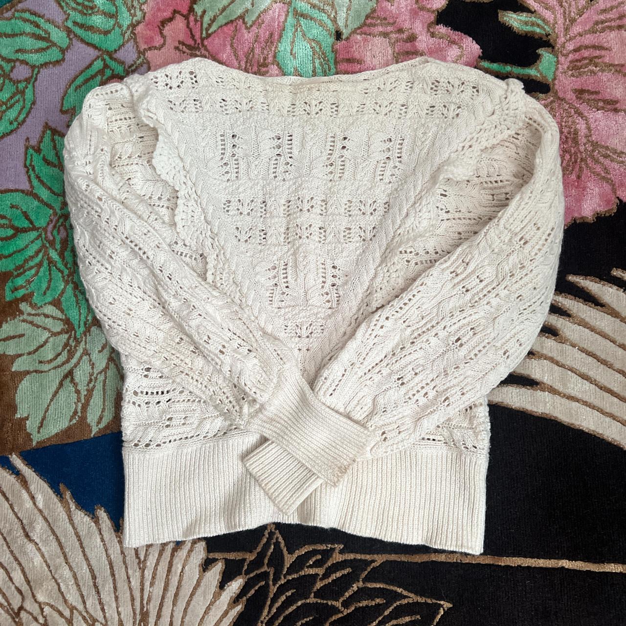 Sezane Aleyna Sweater. White knit cardigan with a... - Depop