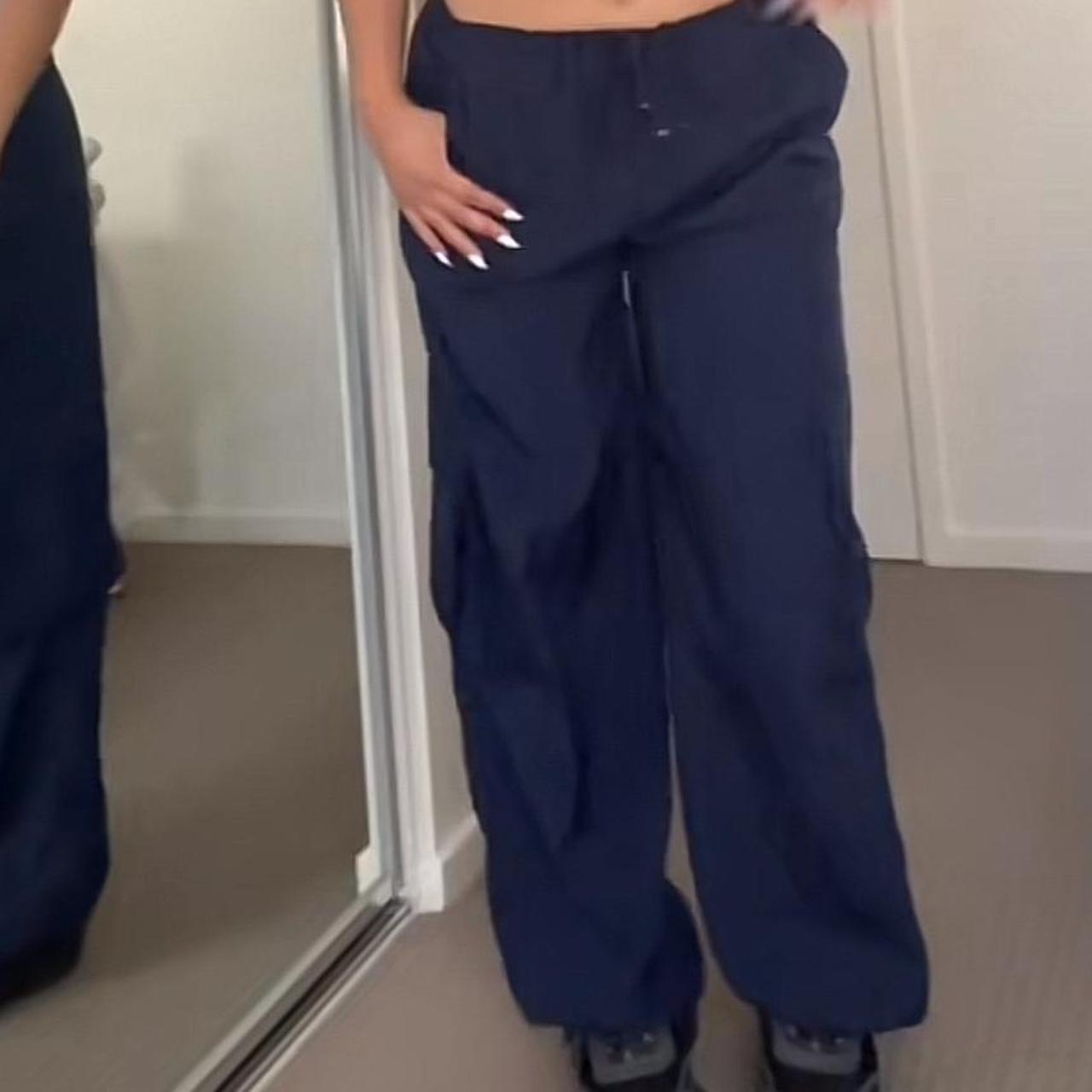 💌 supre blue parachute pants - few stains (as... | Depop