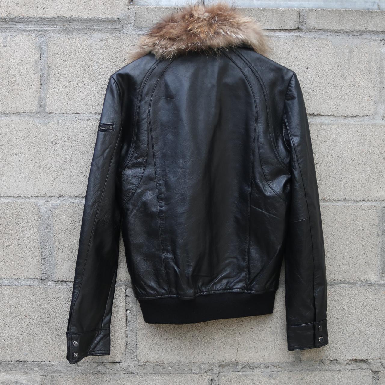 Otani Hikaku Leather Jacket with Fur Collar -Color:... - Depop