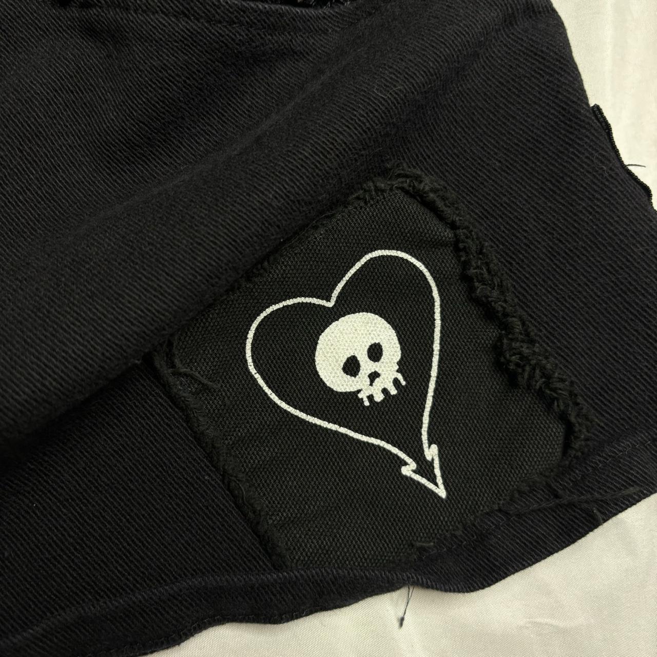 Vintage Lip Service denim skirt with alkaline trio... - Depop