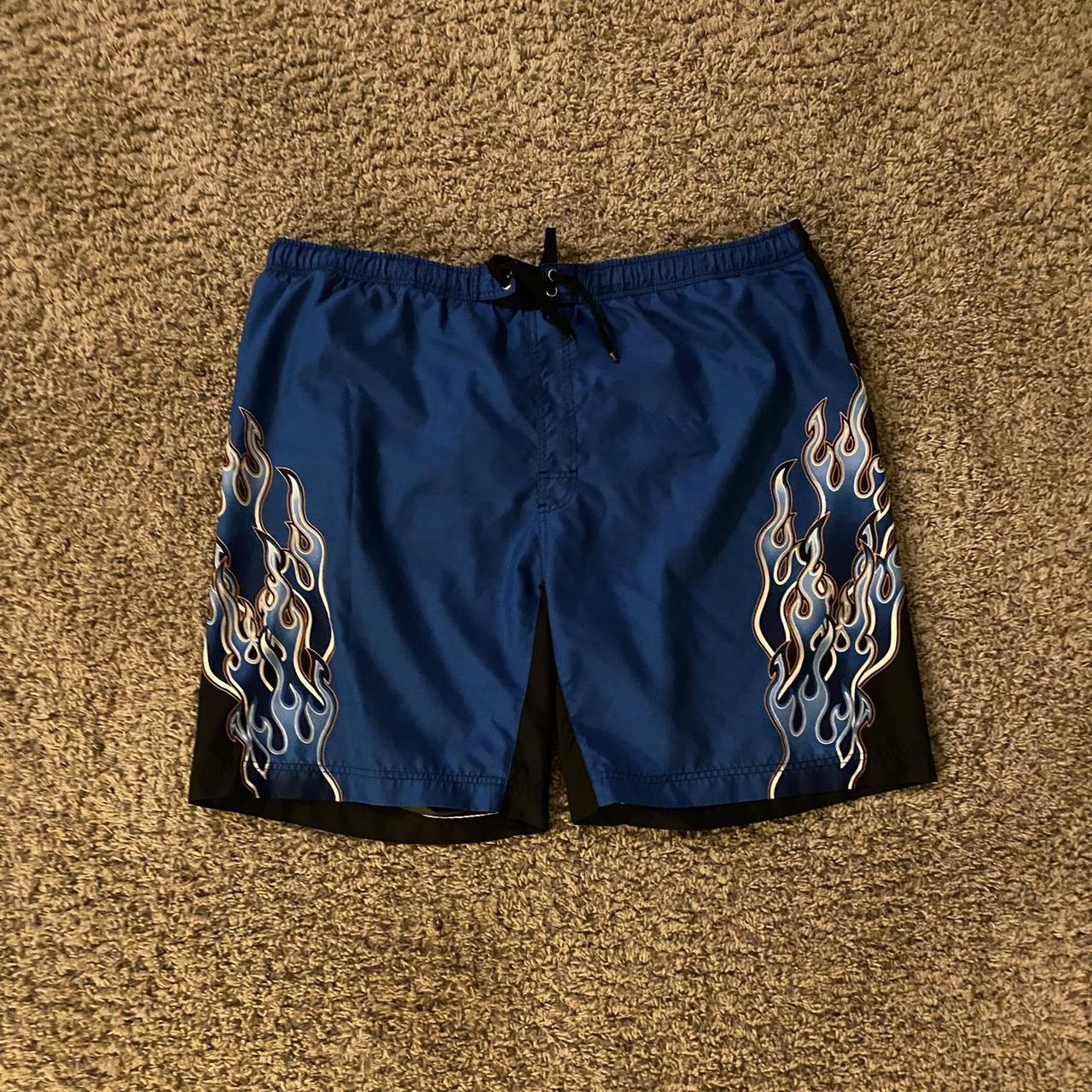 Y2K flame swim trunks Perfect for the summa Size... - Depop