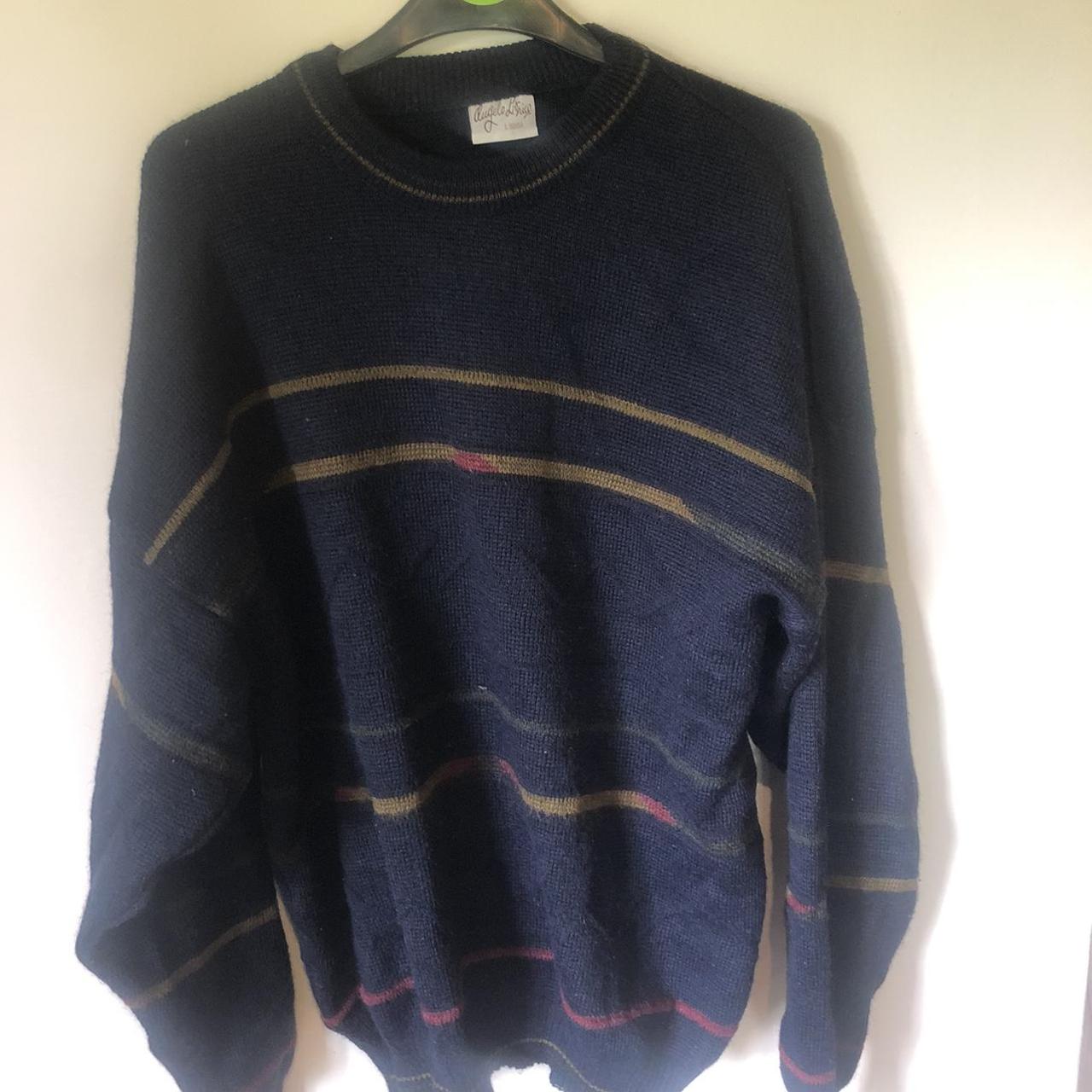 Italian jumper wool blend Size L Patterned knit... - Depop