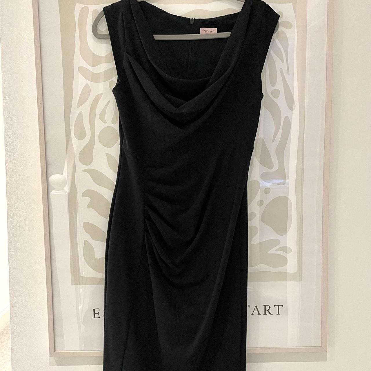 Phase Eight Black midi draped dress Excellent... - Depop
