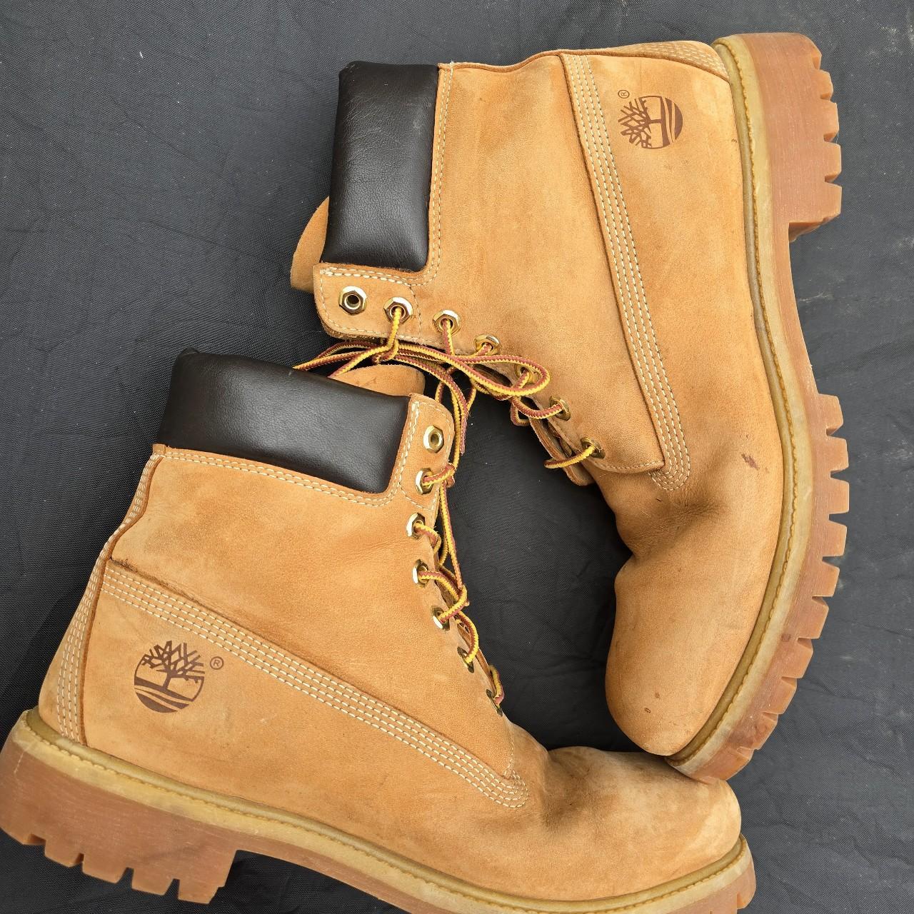 Tan Timberland 6 inch leather boots some signs of... | Depop