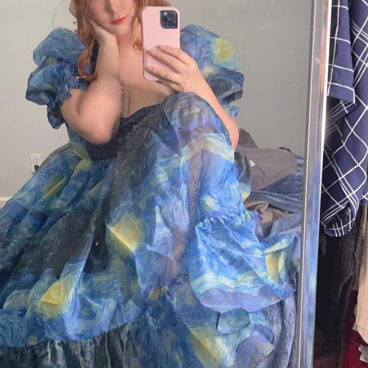 Selling my beloved starry night selkie dress in... - Depop