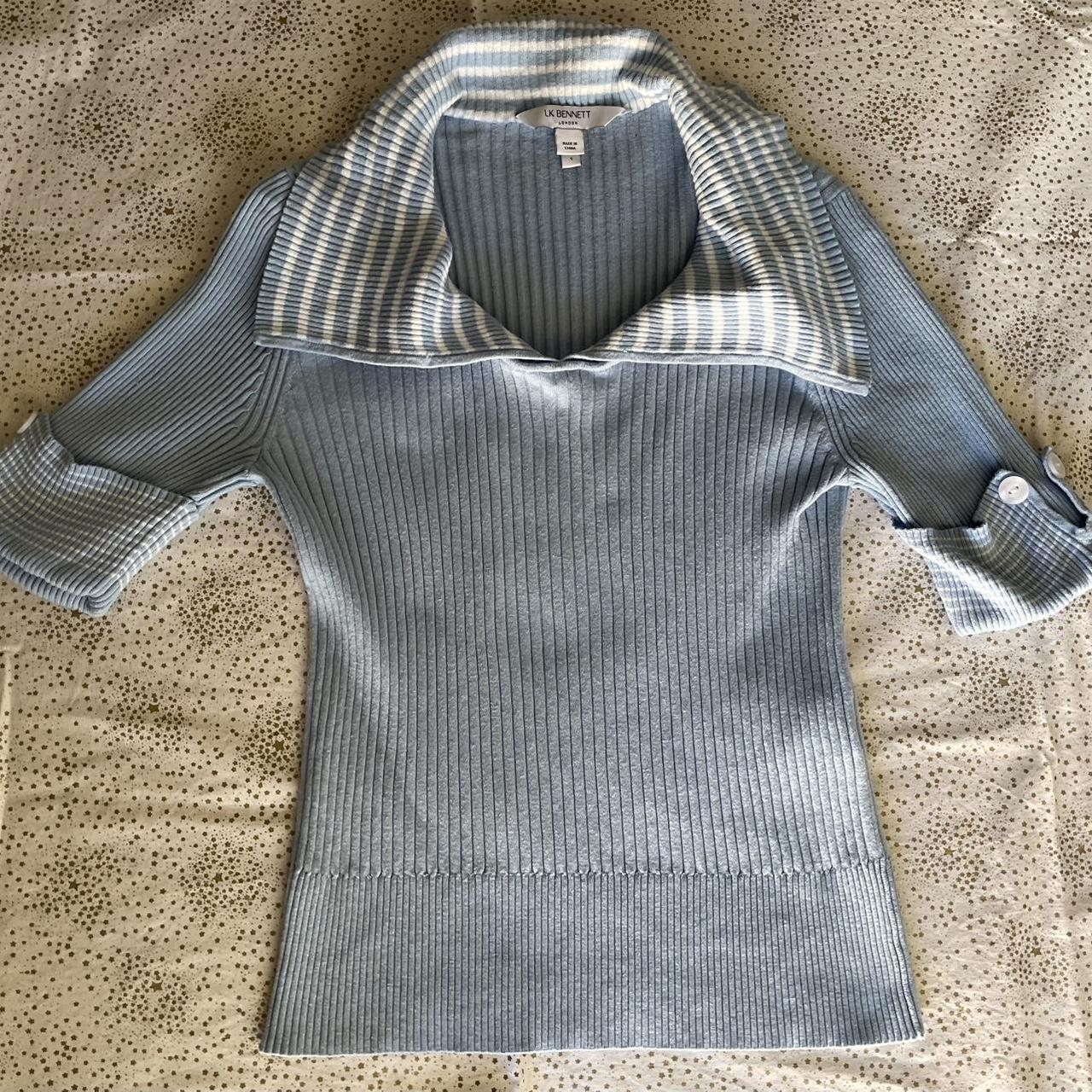 Small L.K. Bennett V neck super soft cotton stretch... - Depop