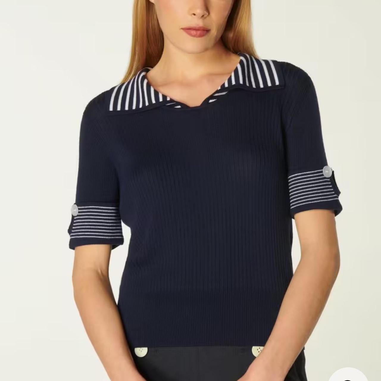 Small L.K. Bennett V neck super soft cotton stretch... - Depop