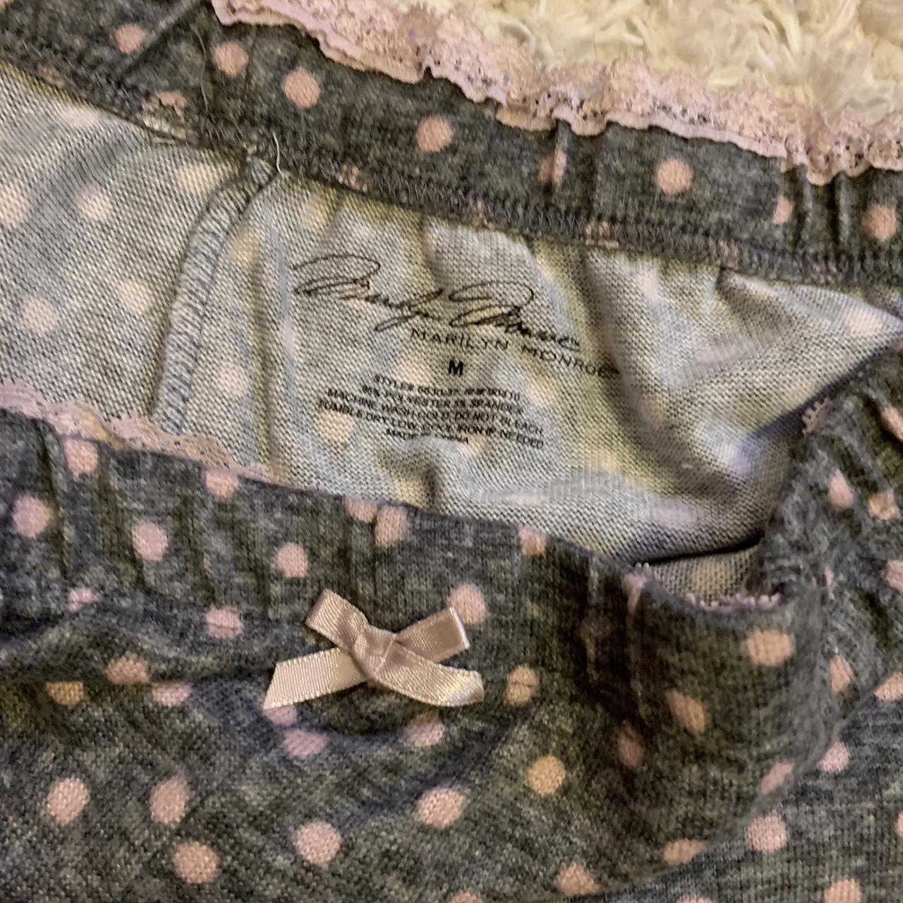 grey and pink polka dot pajama shorts pj coquette... - Depop