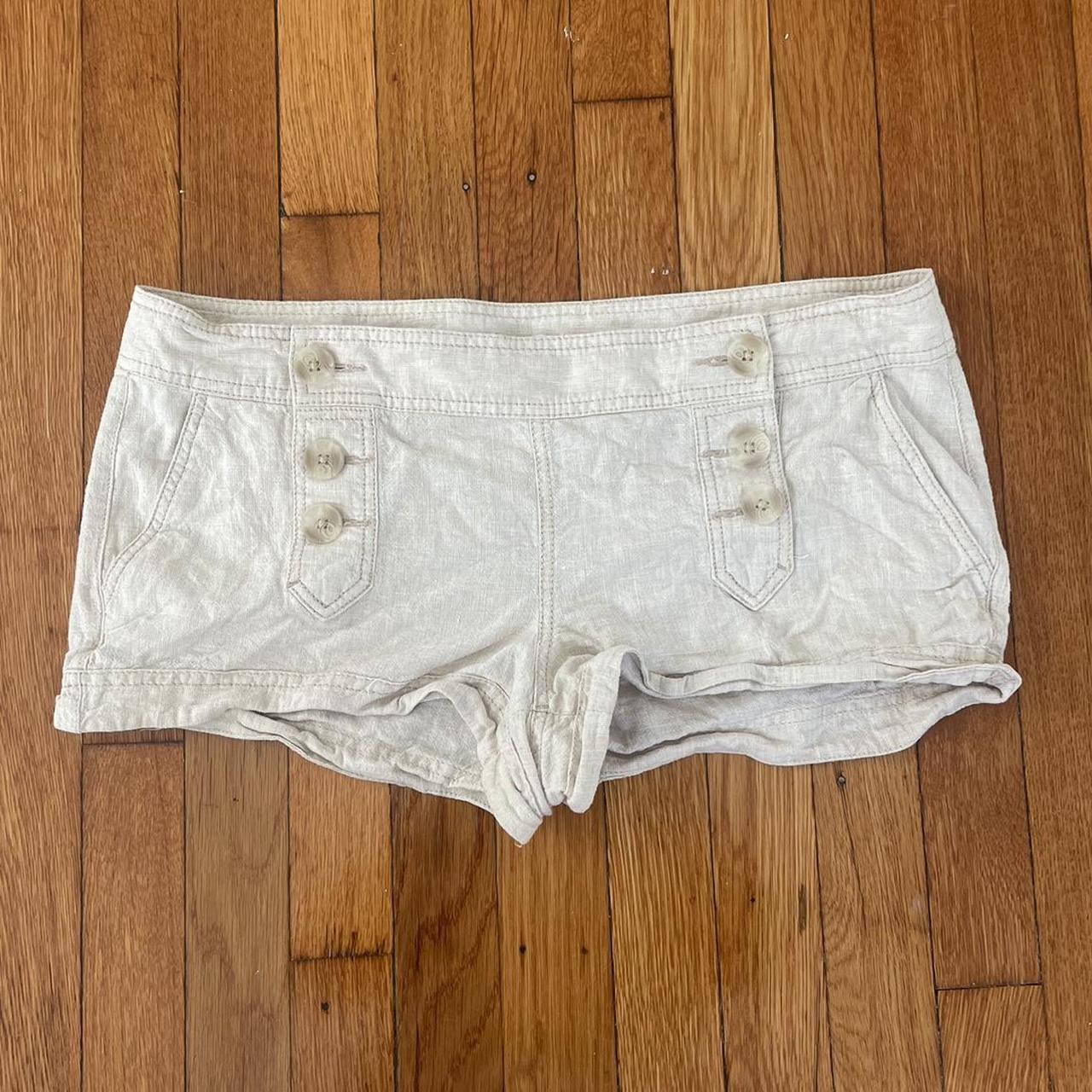 size 10 express linen sailor style y2k micro mini... - Depop