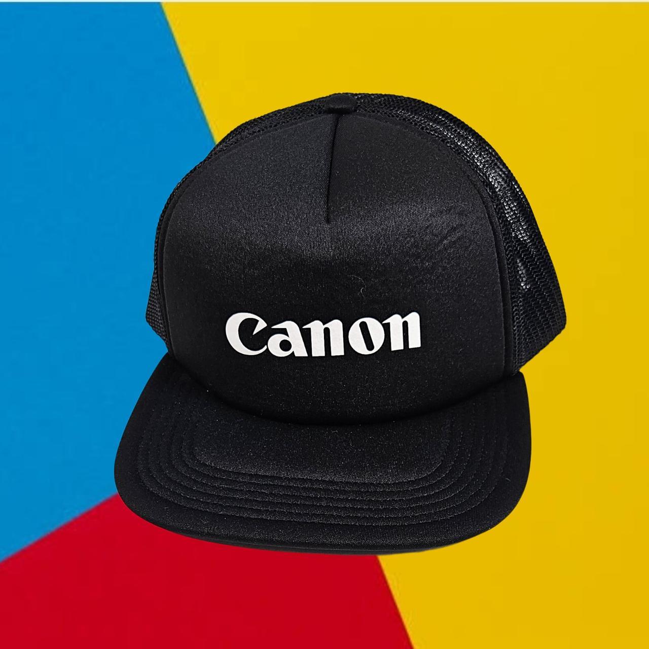 New Black Canon Snap Back Trucker Hat One Size... - Depop