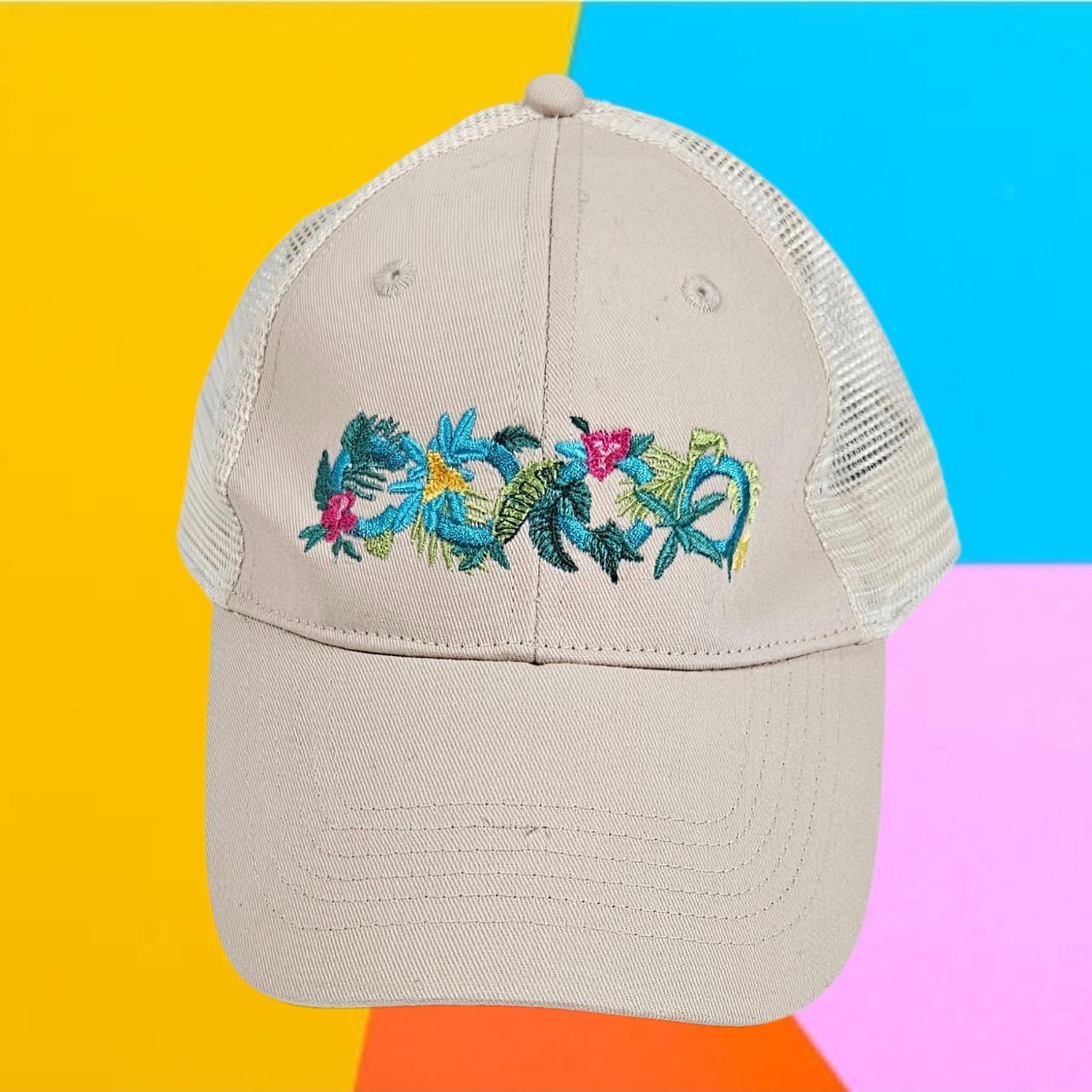 Biege "Coco" Tropical Name Baseball Cap -snap... - Depop