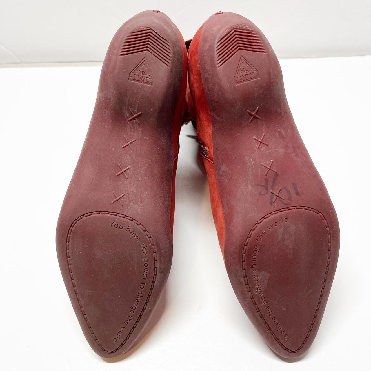 John Fluevog Power Up Aspiration Red Suede Flat Mid... - Depop