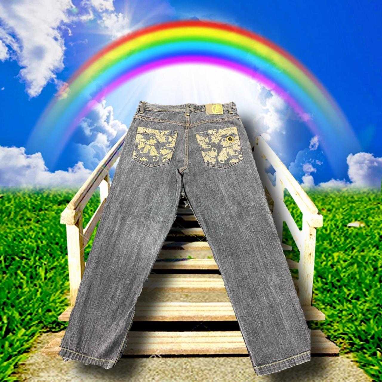 y2k baggy Lot 29 jeans with back graphic Really... - Depop