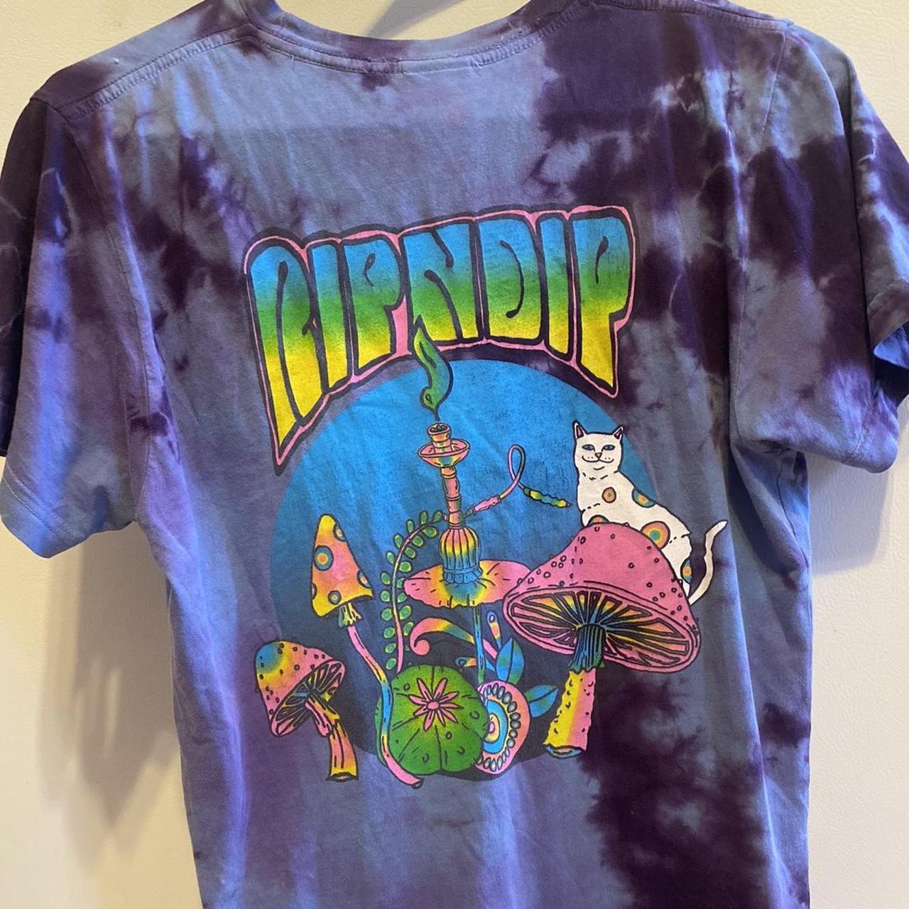 RIPNDIP Men's Purple and White T-shirt | Depop