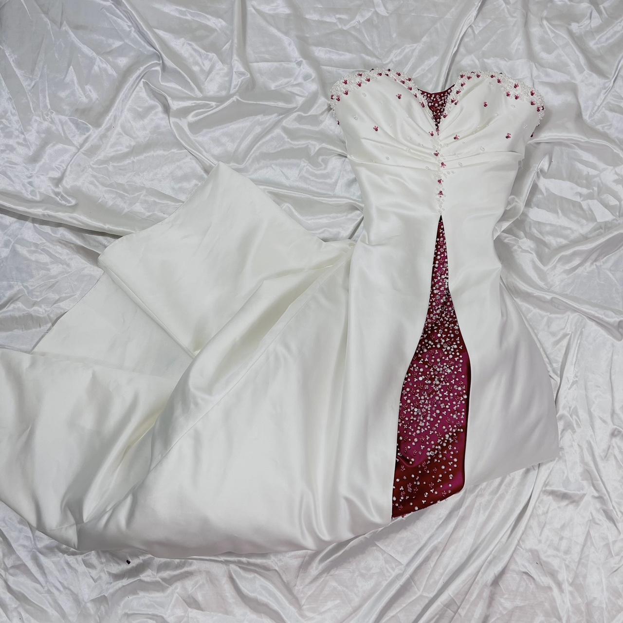 REPOP Cream prom formal dress 90s long prom /... | Depop