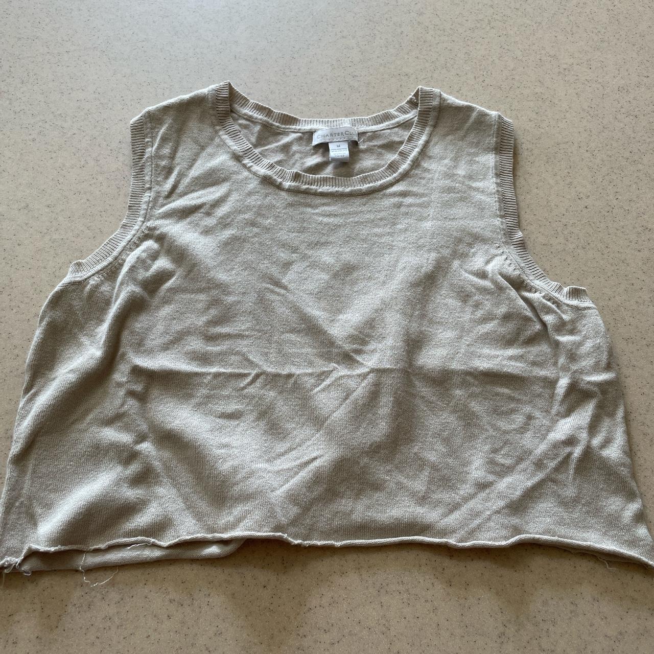 Women's Cream Crop-top | Depop