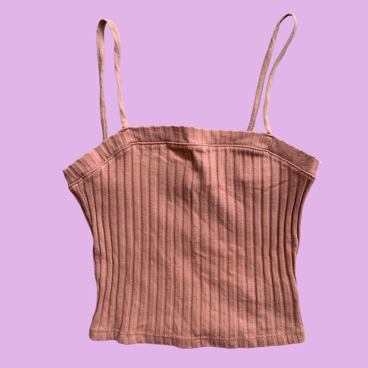 PINK RIBBED CAMI TANK - by Project Social T via... - Depop