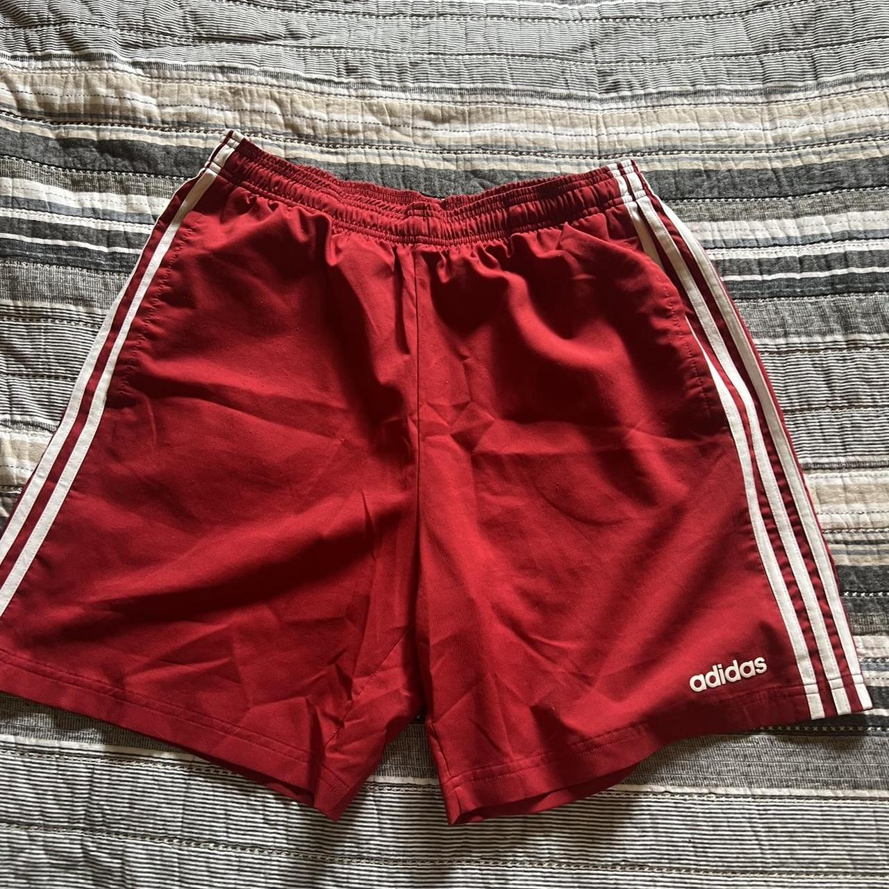Adidas Red Sport Shorts - Depop