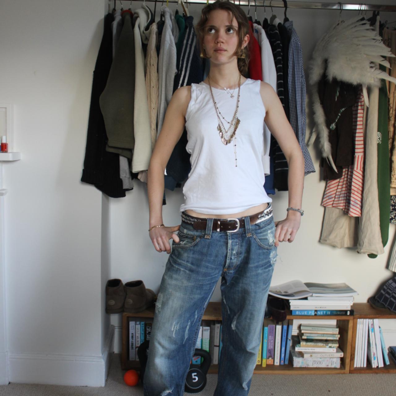 perfect basic white vest with small lace trim around... | Depop