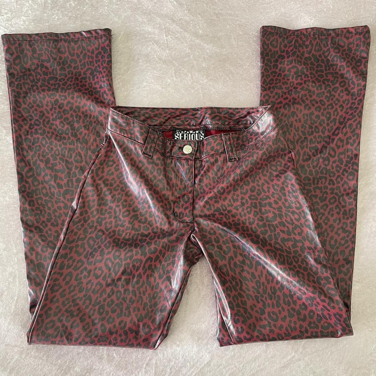 y2k glam goth SERIOUS clothing red leopard faux... | Depop