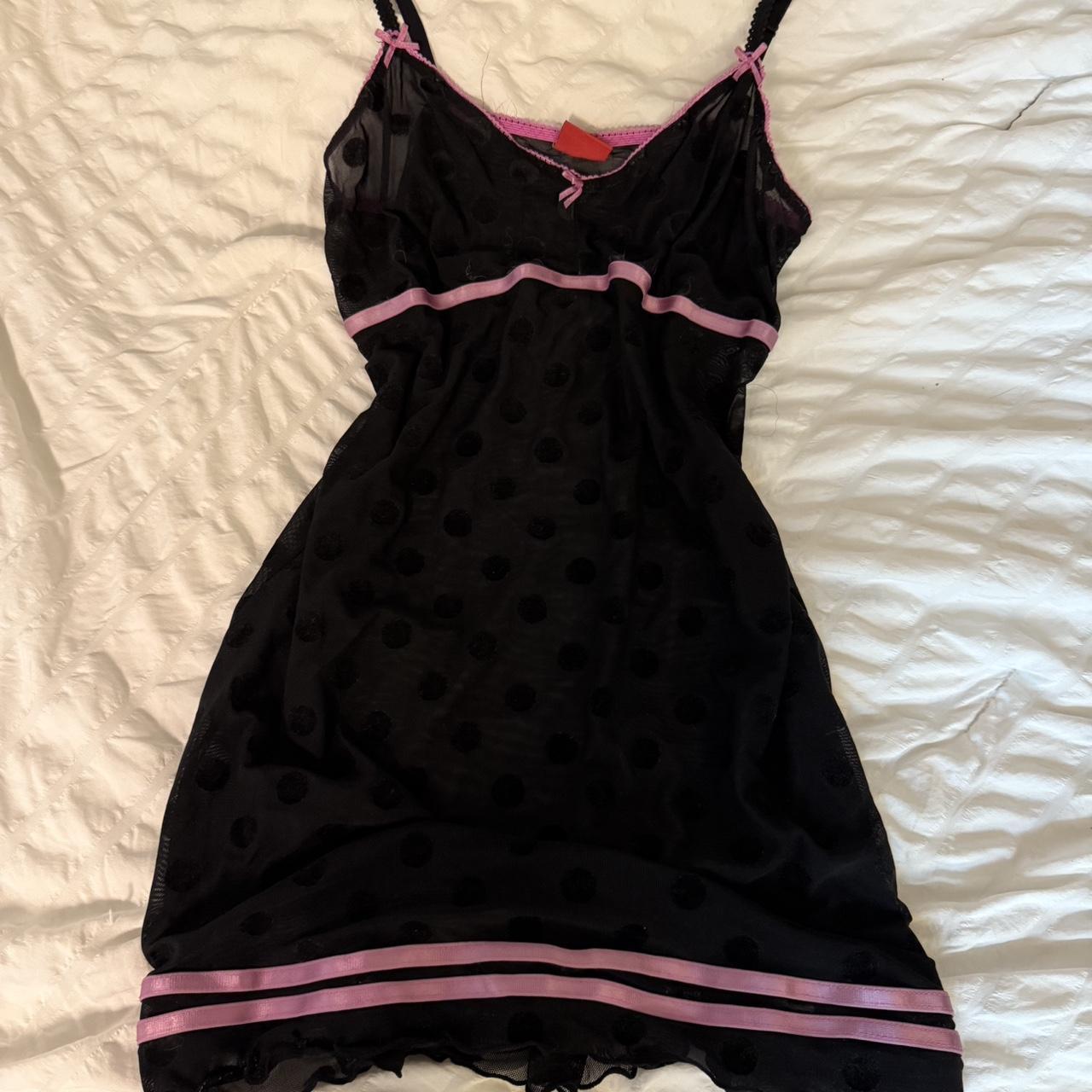 Adorable polka dot lingere Pink silk detailing,... | Depop