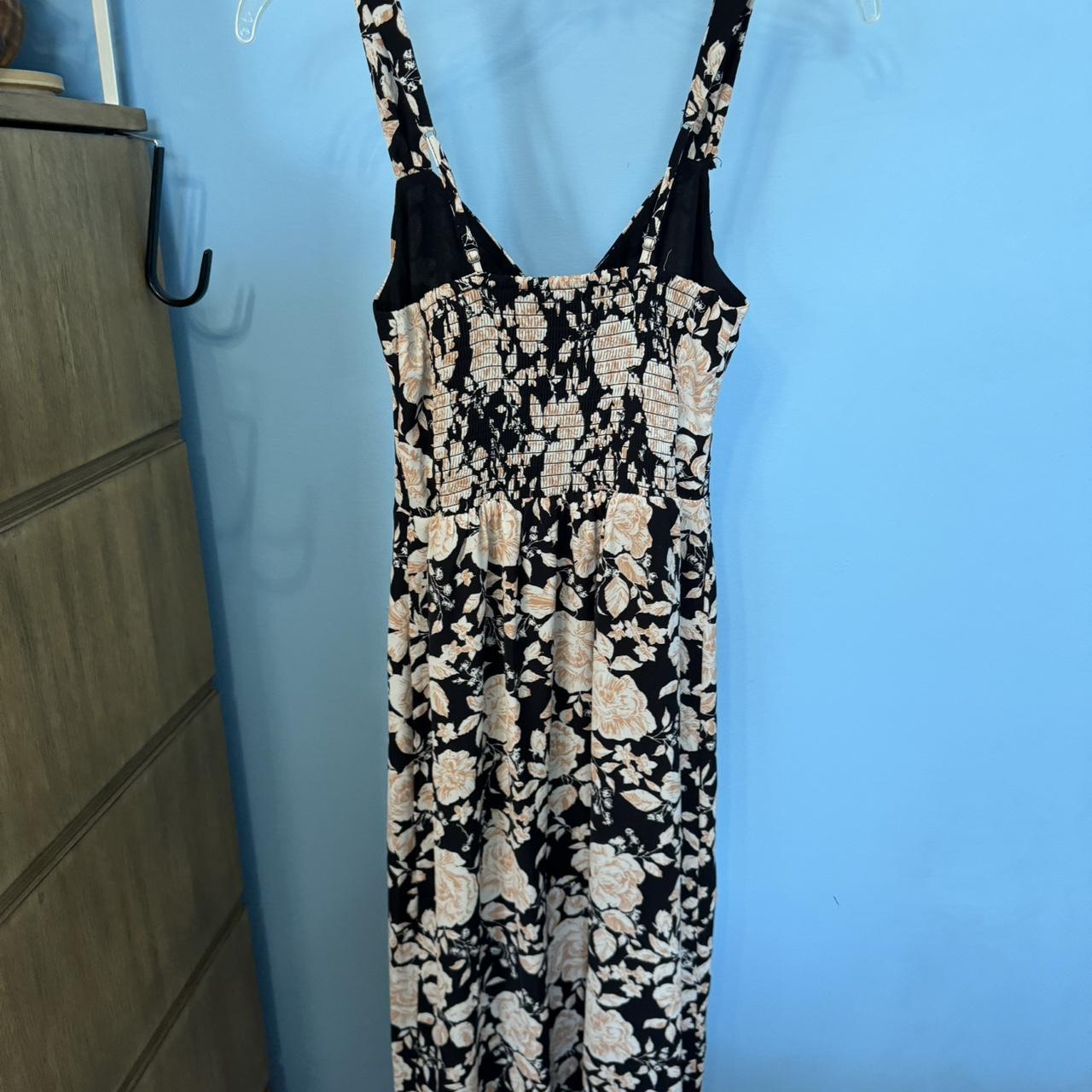 Abercrombie & Fitch Black & Tan Peach Cinch Front... | Depop