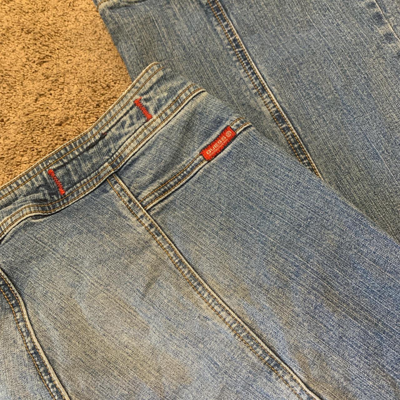 Y2K bootcut flare Guess blue denim light wash jeans... - Depop